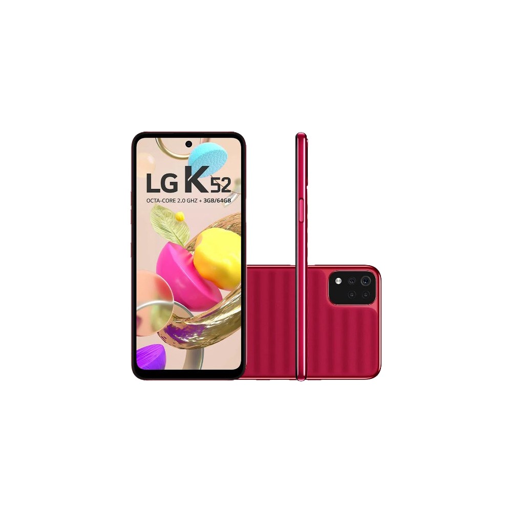 Smartphone LG K52 - Vermelho - 64GB - RAM 3GB - Octa Core - 4G - Câme...
